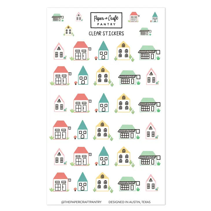 The Paper + Craft Pantry - Tiny Village Sticker Sheet