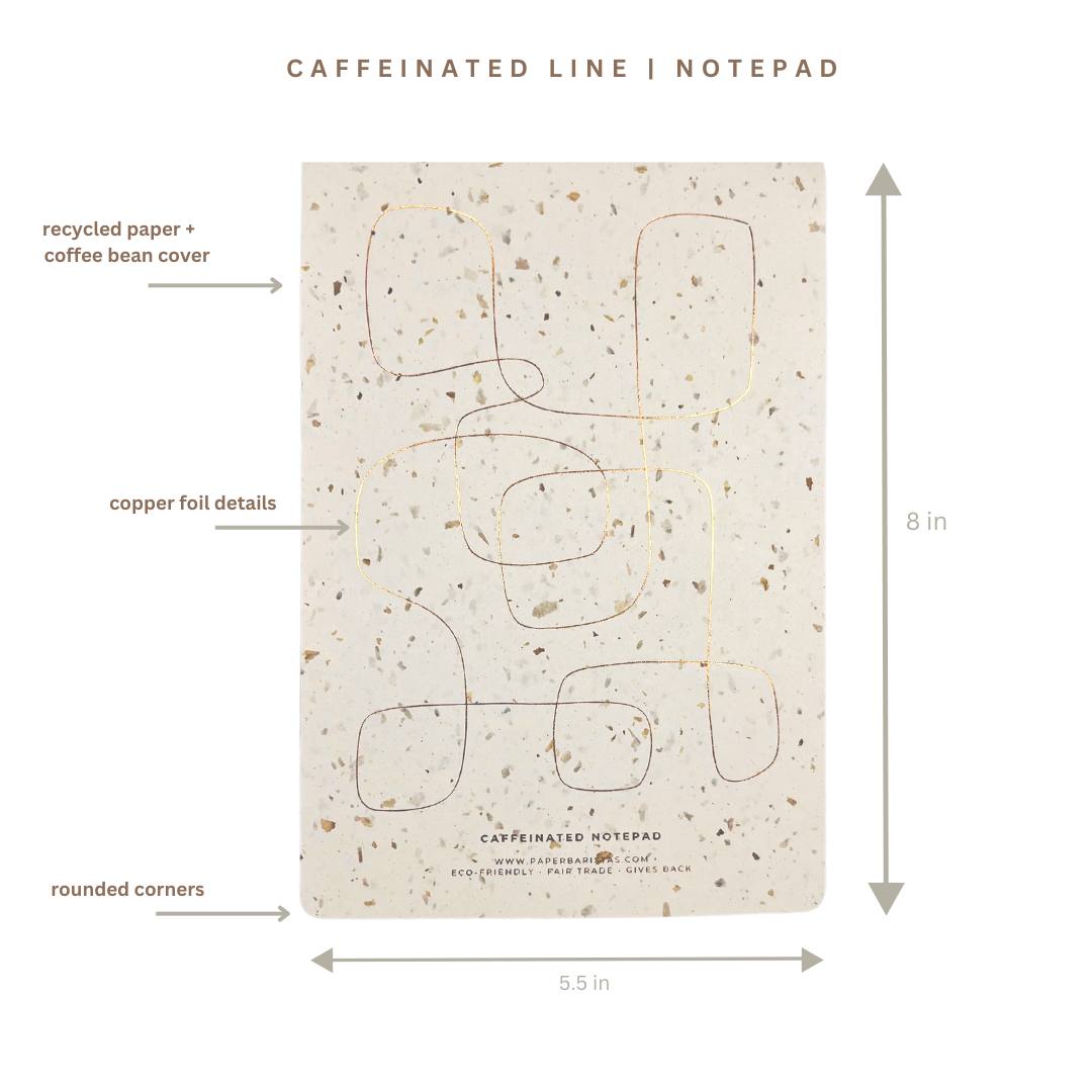 Paper Baristas - Journal Notebook Notepad Recycled Coffee Bean Ground