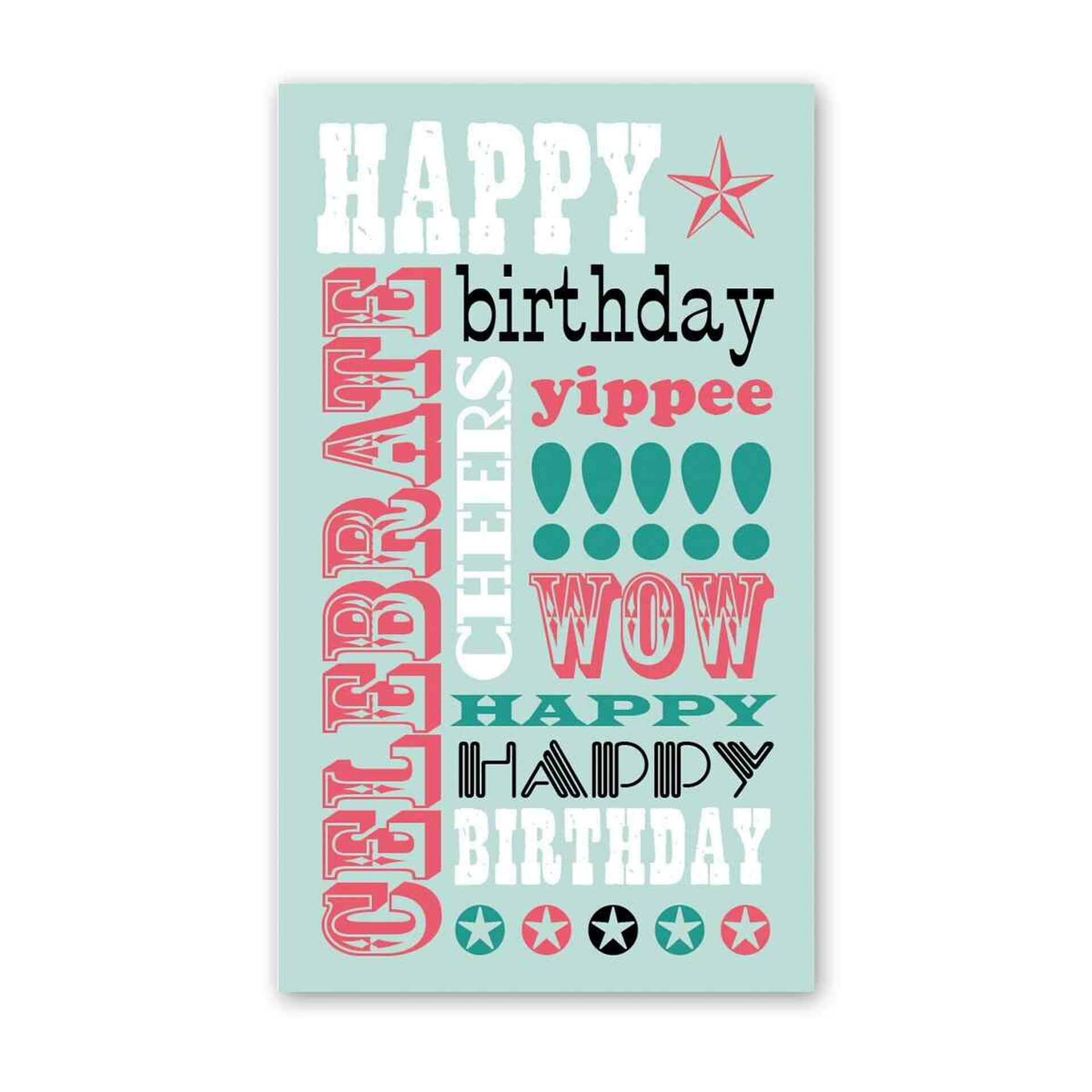 Rock Scissor Paper Mini Card - Birthday Words
